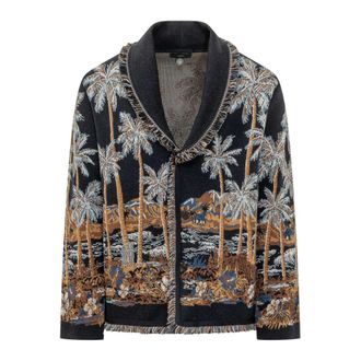 Alanui Homme, Pulls, Bleu, Taille: M Cardigan Diamond Head