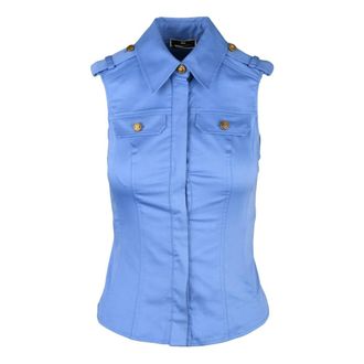 Elisabetta Franchi Femme, Blouses et Chemises, Bleu, Taille: 38 FR Chemises