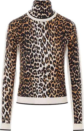 Ganni Pull Col Rond - Marron