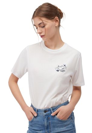 Mavi Damen CAT Chilling Tee T-Shirt, Antique White, M