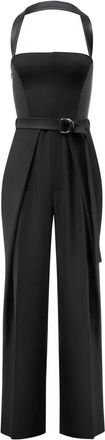 Manière De Voir Sabine pleated belted jumpsuit - Noir