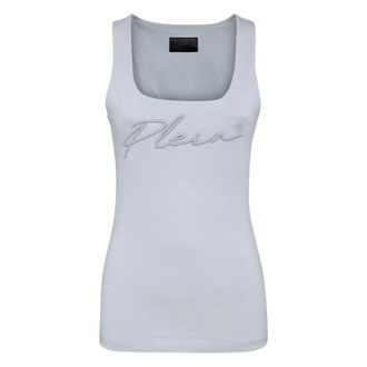 Philipp Plein Femme, Tops, Gris, Taille: 40 FR Signature Tank Top