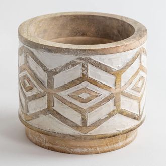 Sklum Blumentopf aus Mangoholz &Oslash;15 cm