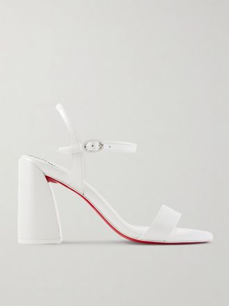Christian Louboutin Sandales En Cuir Nacr&eacute; Miss Jane 85 - Blanc