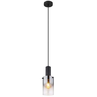 Globo Lighting Pendelleuchte H&auml;ngelampe Wohnzimmerleuchte 1 flammig Glas rauchfarben H 150 cm