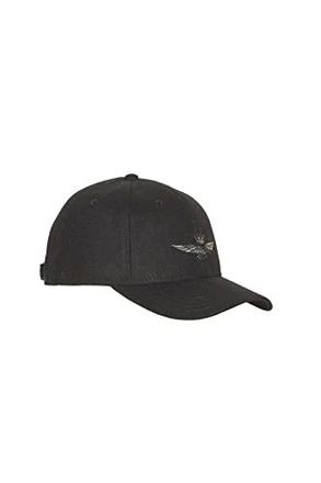 Aeronautica Casquette Baseball HA1085, Laine, Casquette, Chapeau, Visi&egrave;re, Noir, Taille Unique