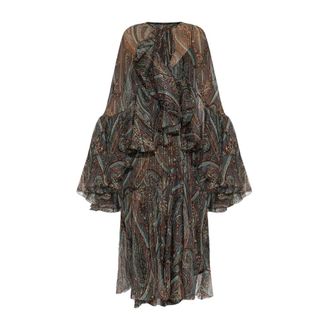 Etro Robe en Soie Imprim&eacute;e - Femme - Robes - Multicolore - Taille: 36 FR