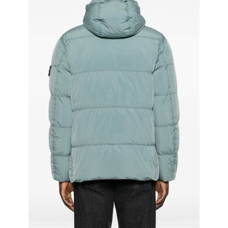 Stone Island Quilted Hooded Down Jacket - Blue