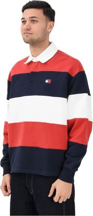 Tommy Jeans Homme, Tops, Multicolore, Taille: S TJM Relax Badge Stripe SweaT-shirt