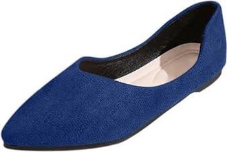 Generic Ballerines plates &agrave; bout pointu pour femme - &Eacute;l&eacute;gantes - Couleur unie - Respirantes - Polyvalentes et confortables - Chaussures plates &agrave; enfiler - Cha