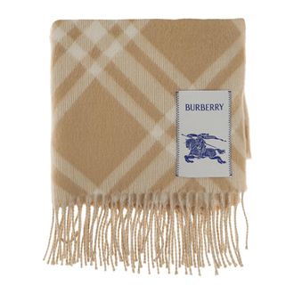 Burberry Alpaka-Wollschal mit Karomuster - - Accessories - unisex - Beige - ONE SIZE