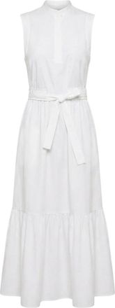 PESERICO Femme, Robes, Blanc, Taille: 42 FR Robe Maxi en Voile de Coton