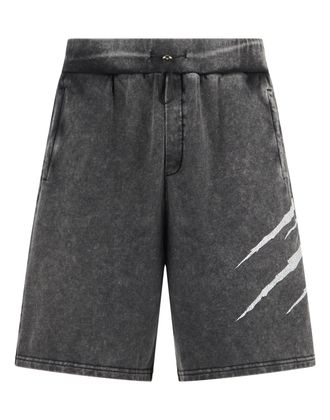 Plein Sport Washed Shorts Crackle Scratch