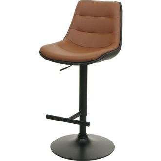 Mendler Mendler - Lot de 2 tabourets de bar HWC-L85, chaise de bar tabouret de comptoir tabouret pivotant, hauteur réglable avec dossier simili