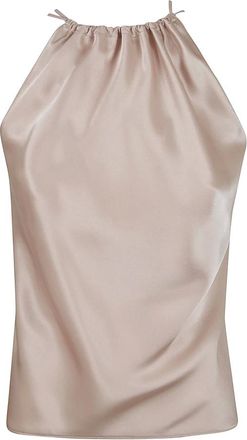 Pinko Pinko, Femme, Tops, Rose, Taille: 34 FR Haut sans manches &agrave; encolure fronc&eacute;e