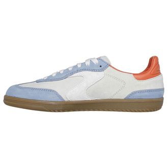 Skechers Damen Hotshot for The Win Sneaker, Light Blue Leather/Multi Trim, 38.5 EU