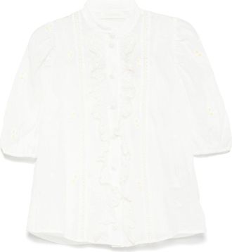 Zimmermann Acacia Bluse mit Stickerei - Weiß