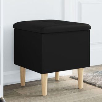 vidaXL vidaXL Banc de rangement noir 42x42x46 cm bois ing&eacute;nierie