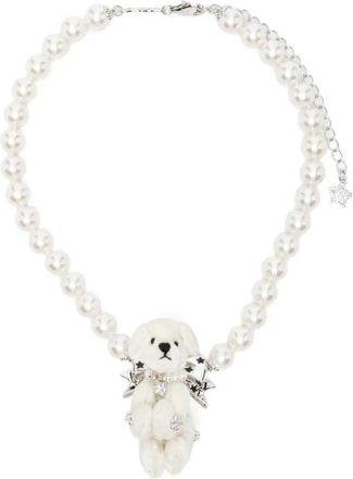 Yvmin Yvmin, Femme, Accessoires, Blanc, Taille: ONE Size Star Polka Dot Puppy Doll Pearl Necklace