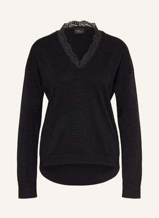 s.Oliver Black Label S.Oliver Black Label Pullover Mit Spitze schwarz