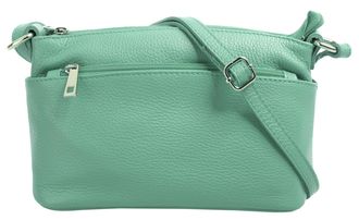 Cluty Umh&auml;ngetasche echt Leder Damen | Made in Italy, Crossbody Bag, Messenger Bag mit Rei&szlig;verschluss, Schultertasche aus Rindleder | 020617