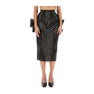 Maison Margiela Midi-Rock mit Schleifendetail - - Skirts - Damen - Schwarzk - 3XS