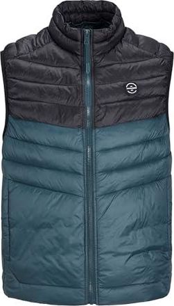 Jack & Jones Plus Size Jjesprint Collar Noos Pls Bodywarmer Gilet matelassé, Forêt Magique/détail : Blocage Noir, XXXL Homme