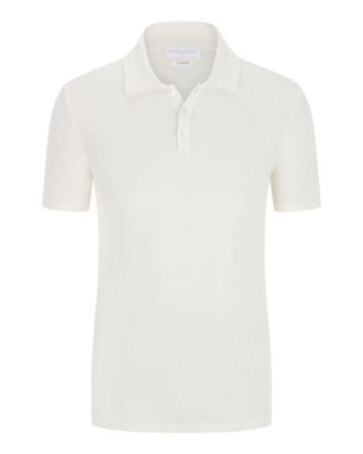 Daniele Fiesoli Unifarbenes Strick-Poloshirt in Reiskornstrickmuster in
