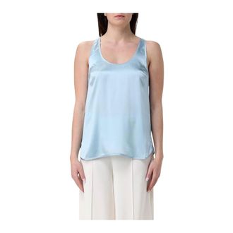 Pinko Pinko, Femme, Tops, Bleu, Taille: 34 FR Top Cami en Soie