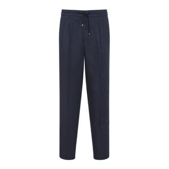 Brunello Cucinelli Homme, Pantalons, Bleu, Taille: XL Slim-fit Pantalons