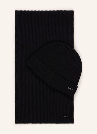 HUGO BOSS Set Florido: Schal Und M&uuml;tze schwarz