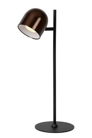 Lucide SKANSKA RECH - Lampe de bureau rechargeable pour int&eacute;rieur/ext&eacute;rieur - Batterie - LED &agrave; intensit&eacute; variable - CCT - 1 x 3 W 3000 K/6000 K - IP44 - Caf&eacute;