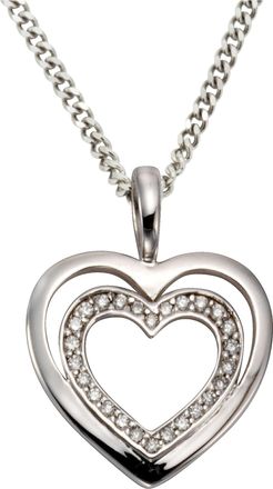 Orolino Halskette Gold 585 Herz-Anh&auml;nger 42/45cm lang mit 26 Brillanten zus. 0,11ct
