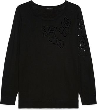Fiorella Rubino Femme, Pulls, Noir, Taille: 42 FR Pull avec motif ajour&eacute;