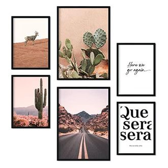 Nacnic Ensemble de 6 Posters Desert of Mexico Photographs - Mural Art Print - Decorative Wall Art - Living Room Bedroom Bedroom Wall Art - A3 et A4. Avec cad