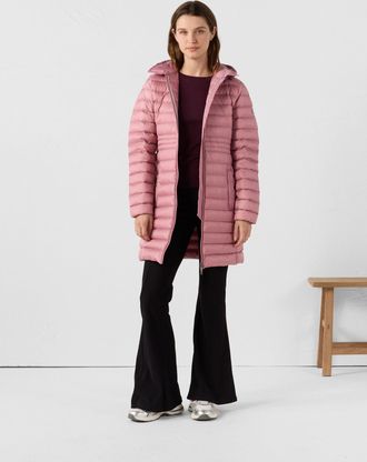 Jott Doudoune longue &agrave; capuche Rose antique Vero 2.0 - Taille S