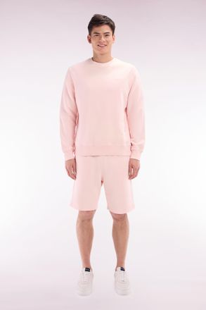 Eden Park Short En Molleton Coton Rose P&acirc;le Coupe D&eacute;contract&eacute;e
