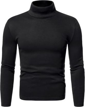 Generic T-shirt basique &agrave; col roul&eacute; pour homme - Coupe ajust&eacute;e - Sous-v&ecirc;tements thermiques - Haut &agrave; manches longues - &Eacute;lastique - Confortable et respirant, No