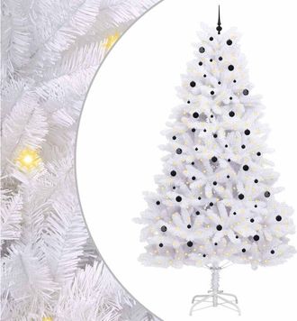 vidaXL K&uuml;nstlicher klappbarer Weihnachtsbaum Wei&szlig; 300 cm PVC und Stahl vidaXL