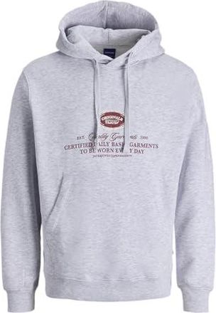 Jack & Jones Hood Ch Jorgreene Branding Sweat &agrave; Capuche, Blanc &eacute;clatant, M Homme