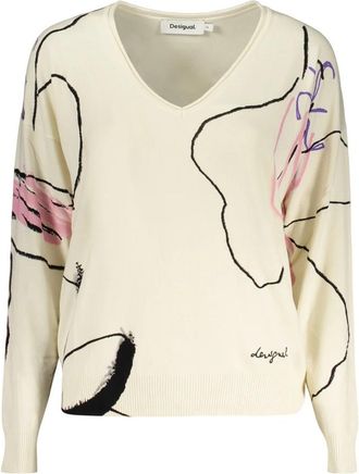 Desigual Feinstrick-Pullover mit Print - - Knitwear - Damen - Wei&szlig; - S