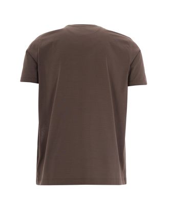 Paul & Shark Mens T-Shirt Ricamo Tabacco Brown Outside: Cotton T-Shirts And Polos