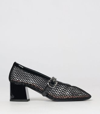 Alaia Mary-Jane-Pumps aus Lackleder und Mesh mit mittlerem Blockabsatz
