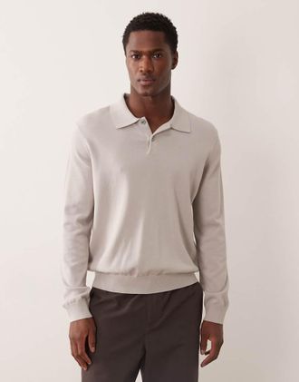 Arket Polo en coton m&eacute;lang&eacute; - Gris clair