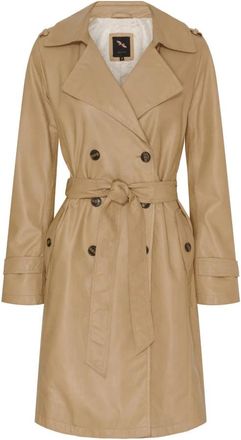 BTF-CPH Julia Leder Trenchcoat - - Coats - Damen - Beige - 2XL