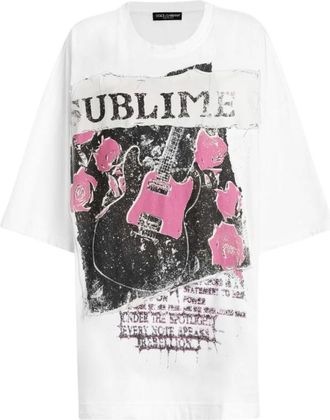 Dolce & Gabbana Femme, Robes, Multicolore, Taille: 34 FR T-shirt en jersey avec imprim&eacute;