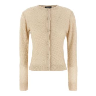 Fabiana Filippi Femme, Pulls, Beige, Taille: 40 FR Sequin Crochet Cardigan