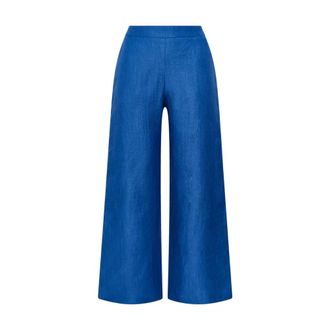 Maliparmi Maliparmi, Femme, Pantalons, Bleu, Taille: 34 FR Pantalon Jacquard en Lin