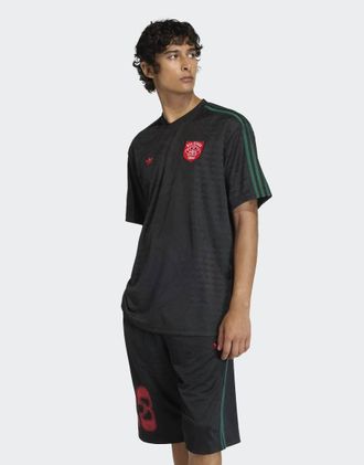 adidas Originals Maillot avec roses - Noir et vert universitaire