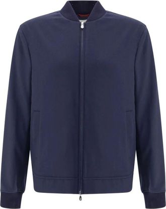 Brunello Cucinelli Homme, Vestes, Bleu, Taille: XL Veste en cachemire avec fermeture à double zip